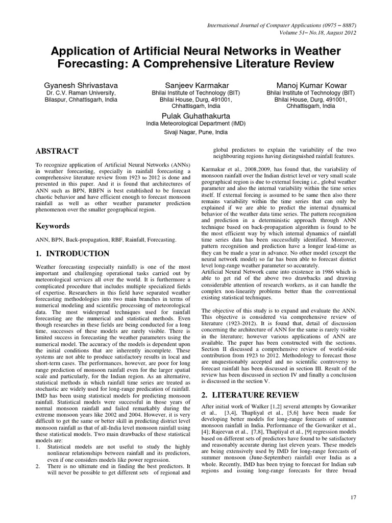 Forecasting A Comprehensive Literature R | PDF | Forecasting | Artificial Neural Network