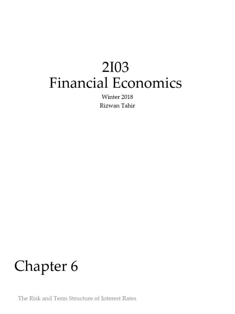 Chapter-6-RT - (Risk & Term Structure of Interest Rate) - W-18-Updated | PDF | Yield Curve ...