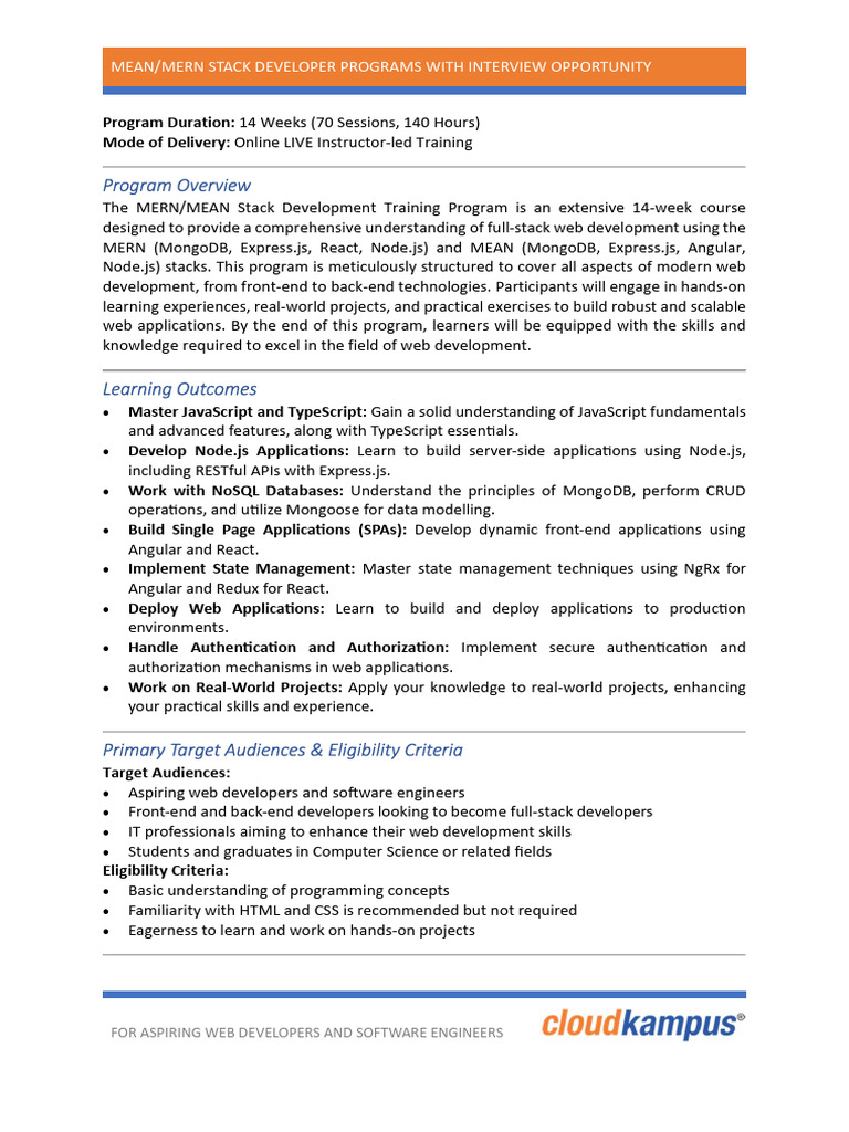 MEAN-MERN Stack With Interview Opportunity | PDF | Web Development | Java Script