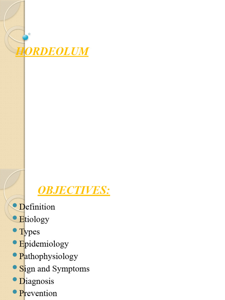 Hordeolum Topic | PDF | Medical Specialties | Eye