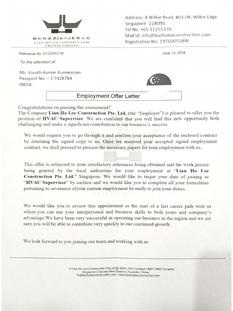 Employment Offer Letter | PDF