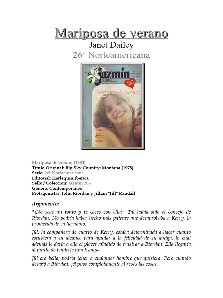 Dailey, Janet - Mariposa de Verano | PDF | Amor