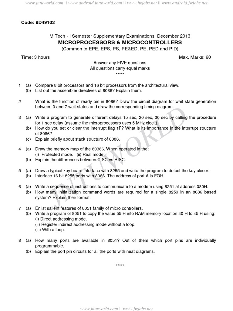 9D49102 Microprocessors & Microcontrollers | PDF | Microcontroller ...