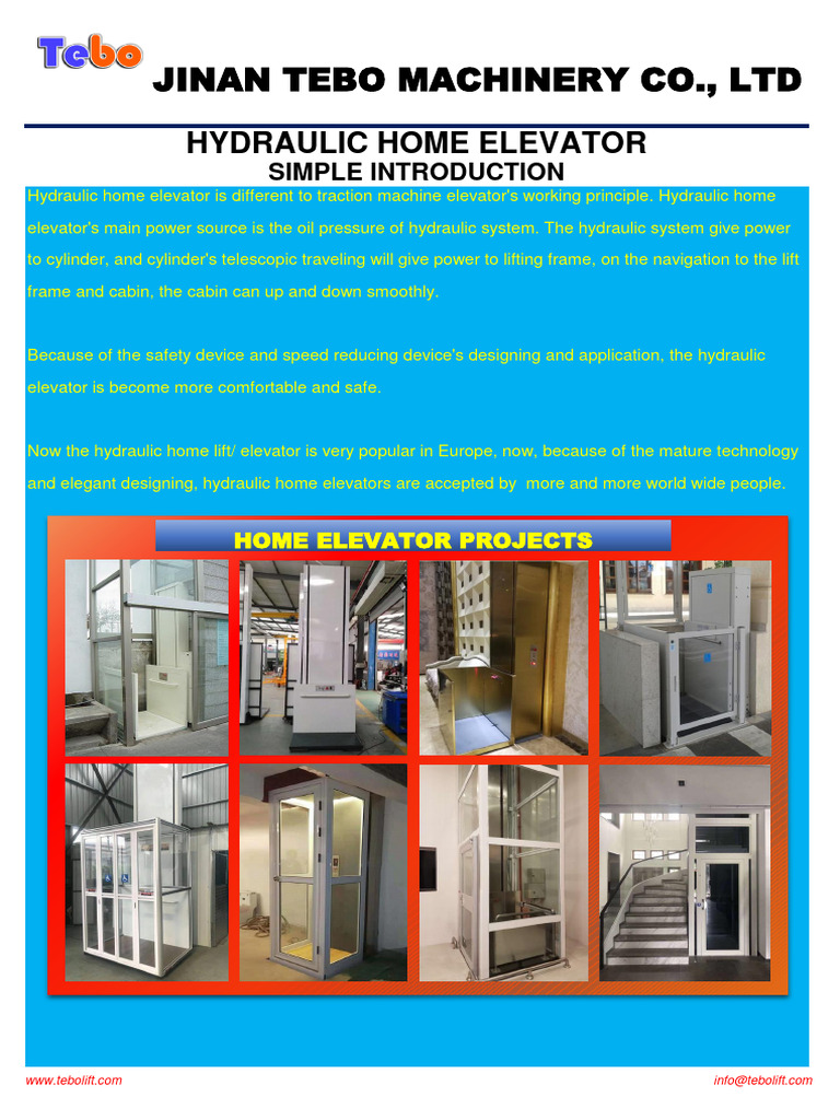 1 - Hydraulic Home Elevator | PDF | Elevator | Door