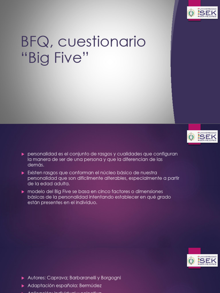Big Five | PDF | Conceptos psicologicos | Sicología