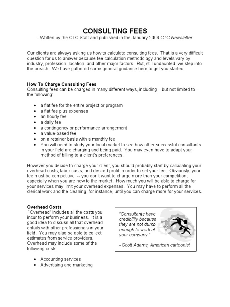 Consulting Fees | Consultant | Fee