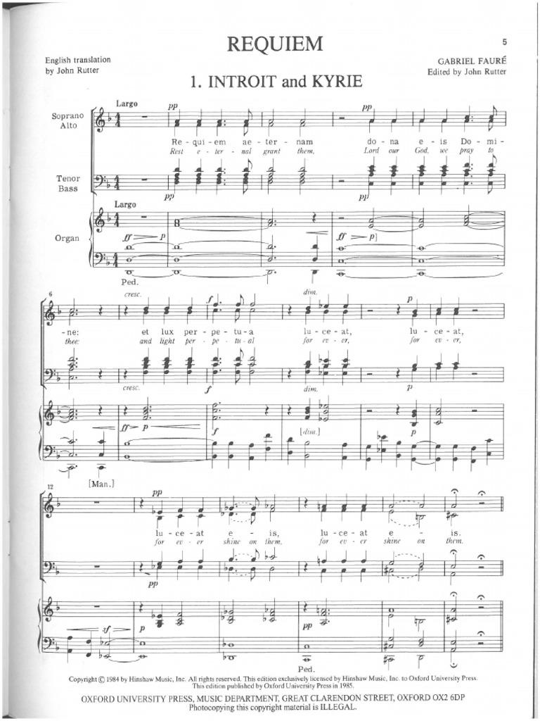 Faure Requiem Vocal Score | PDF