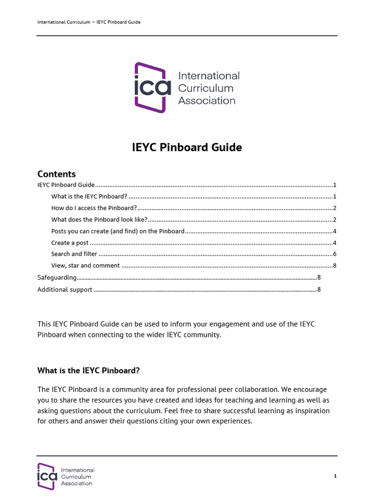 IEYC Pinboard Guide - Int Curr | PDF | Curriculum | Learning