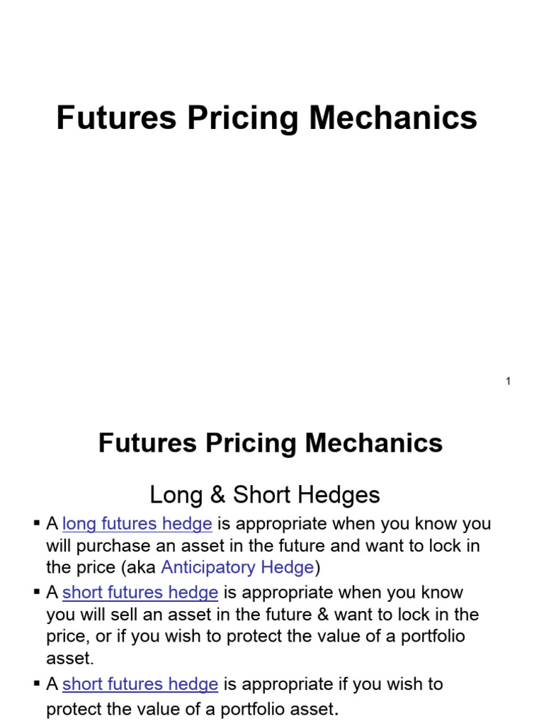 Futures Pricing and Hedging Strategies | PDF | Futures Contract | Hedge ...