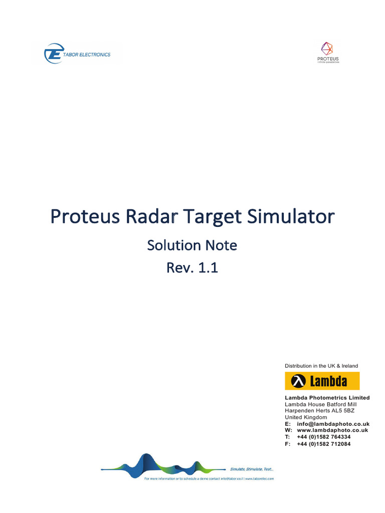 LAMBDA Proteus Radar Target Simulator Solution Note | PDF | Radar ...