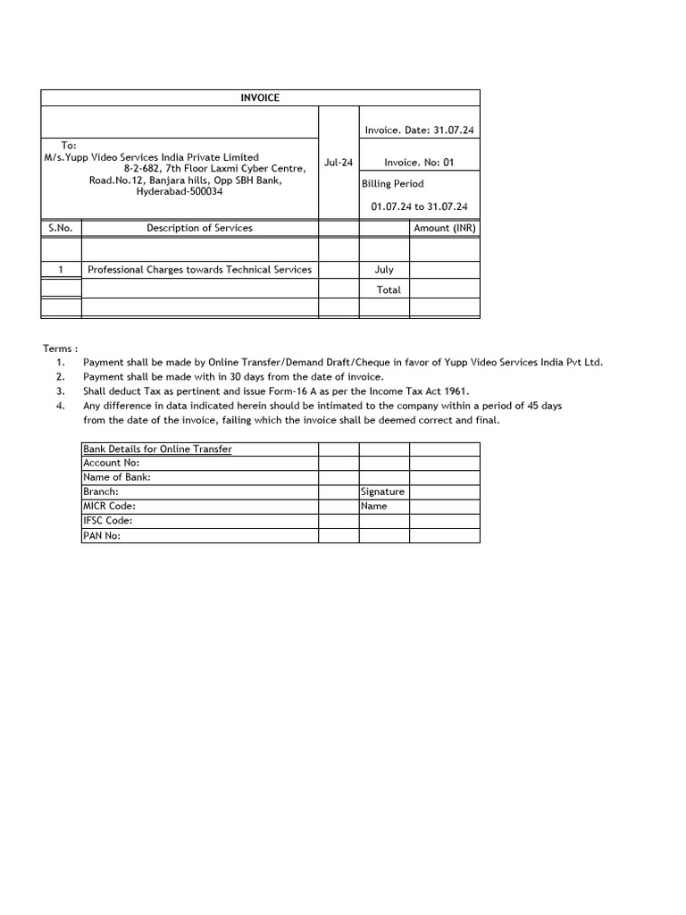 Invoice format | PDF