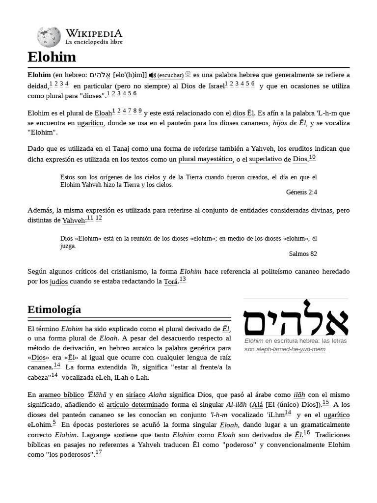 Elohim | PDF | Nombres de Dios en el judaísmo | Contenido bíblico