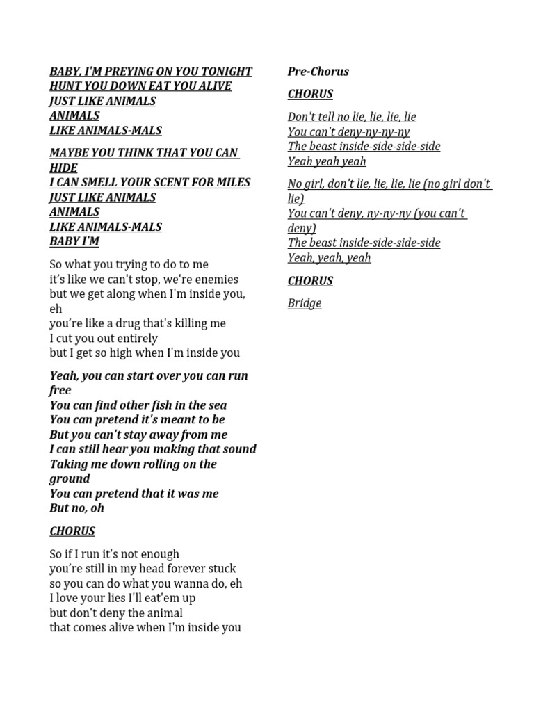 Animalistic Desires | PDF