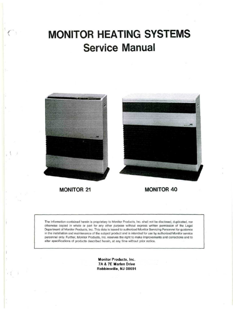 Monitor Heating Systems Service Manual | PDF
