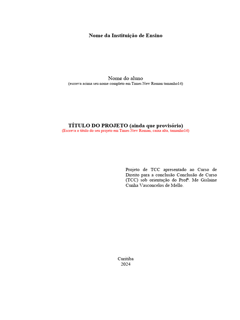 Modelo Do Pre Projeto Tcc Uniandrade Download Grátis Pdf