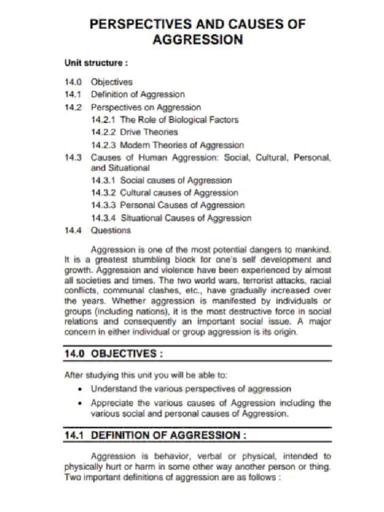 Aggression | PDF