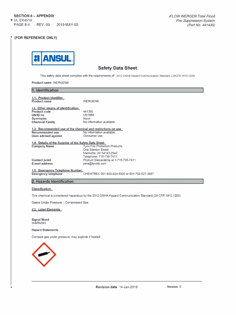Msds Inergen | PDF