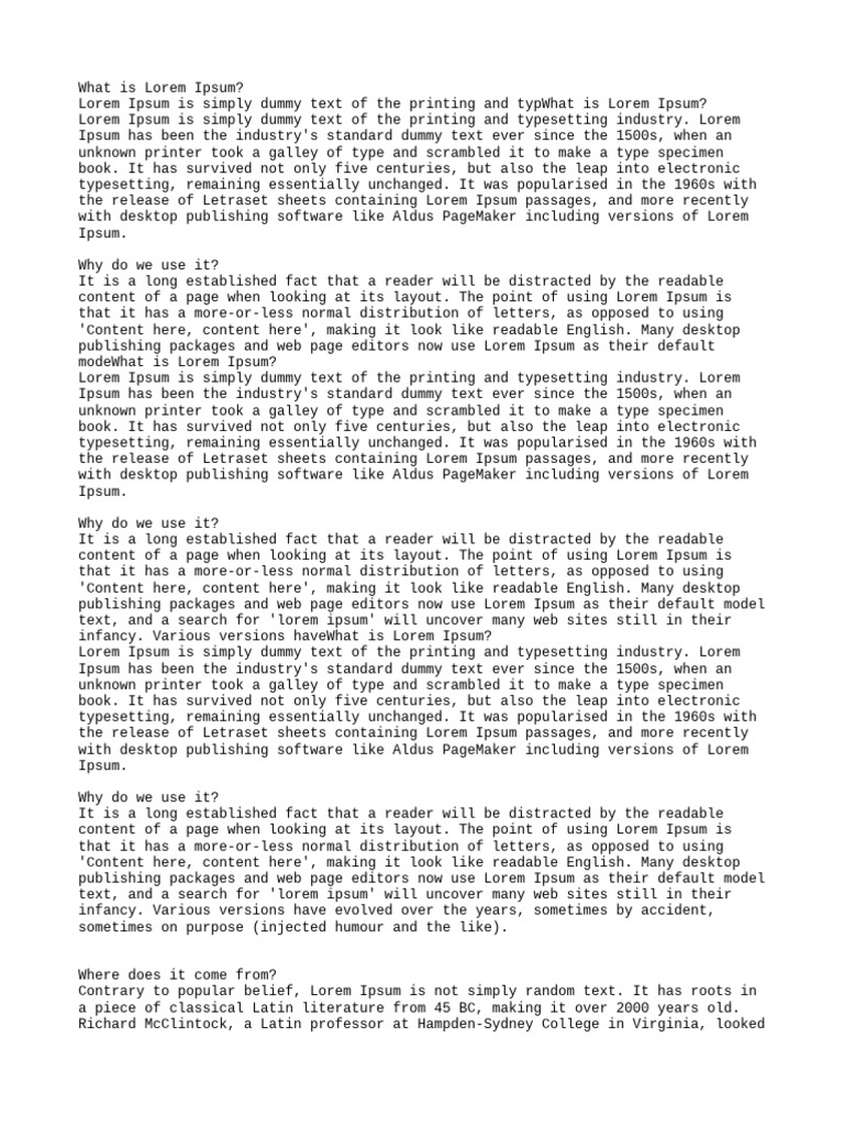 Understanding Lorem Ipsum Text Usage | PDF | Page Layout | Books