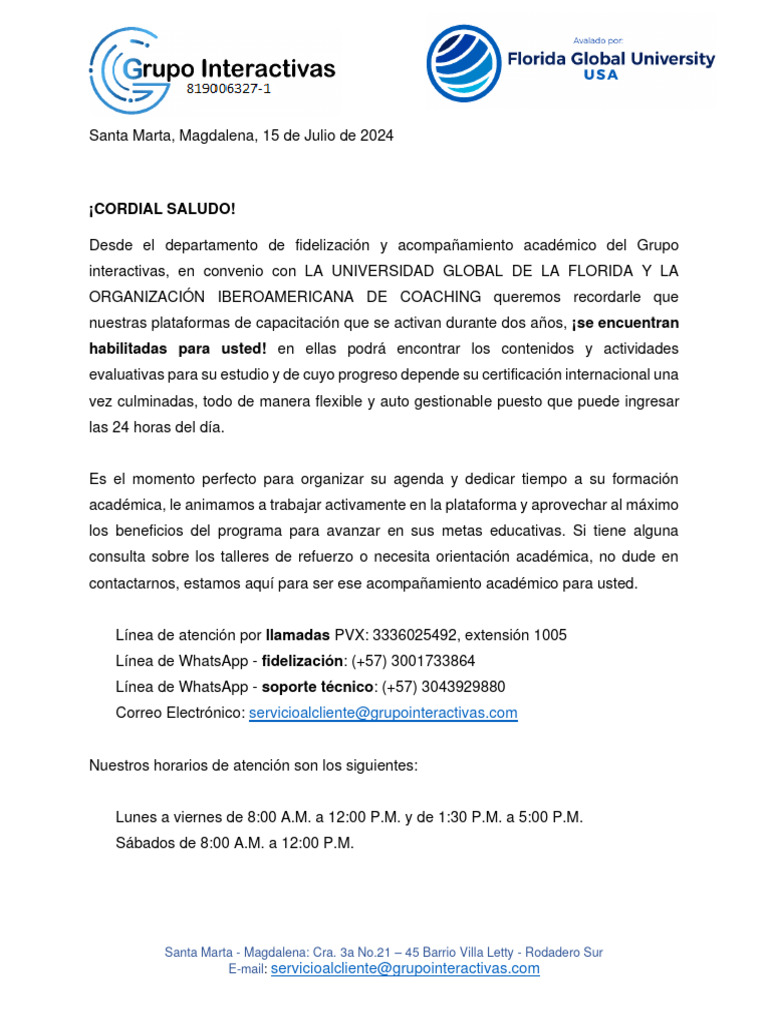 Seguimiento Academico MSV | PDF