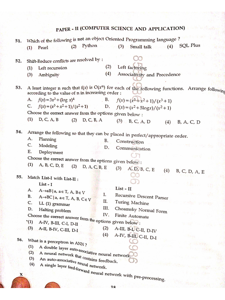 UGC NET June 2024 Computer Science Question Paper | PDF