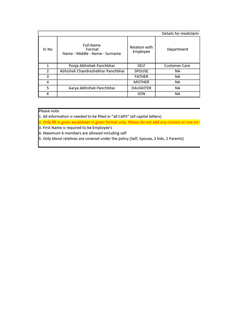 Format - Mediclaim | PDF