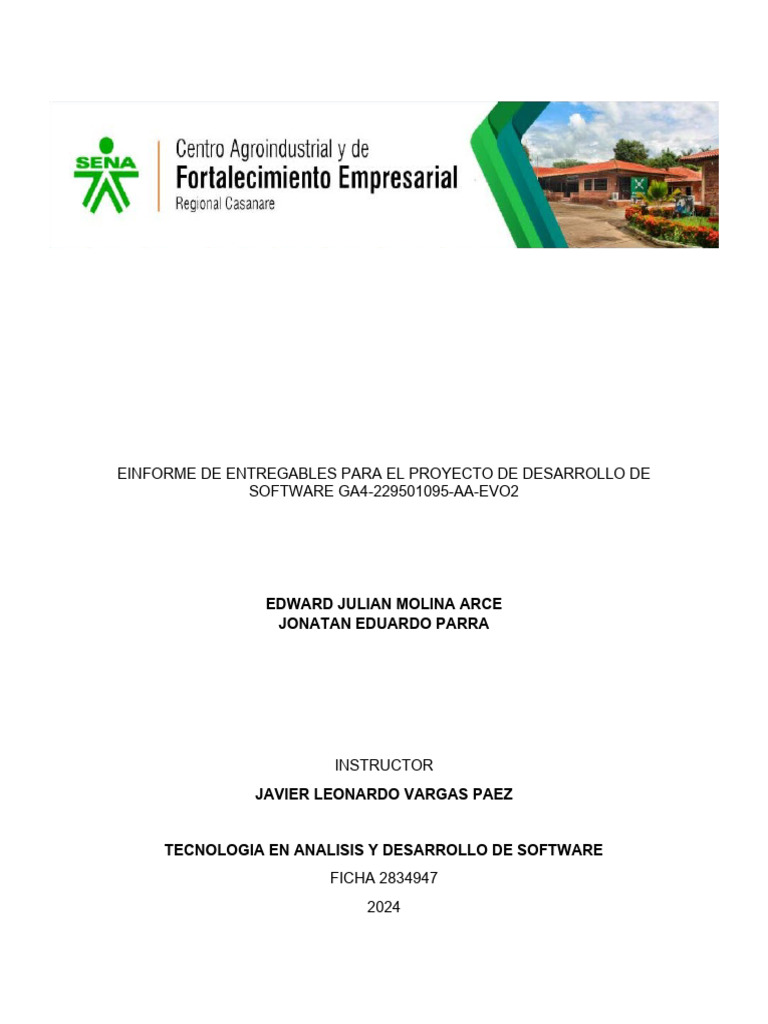 Informe de Entregables para El Proyecto de Desarrollo de Software | PDF | Software | Ingeniería ...