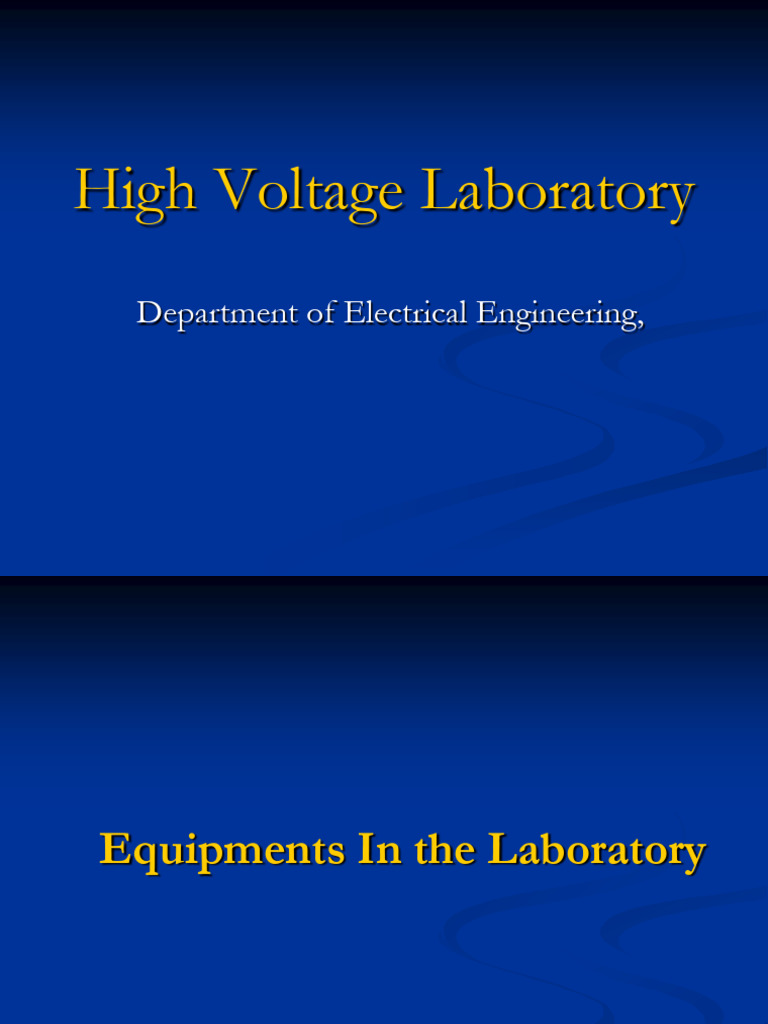High Voltage Laboratory Equipment Overview | PDF | High Voltage ...