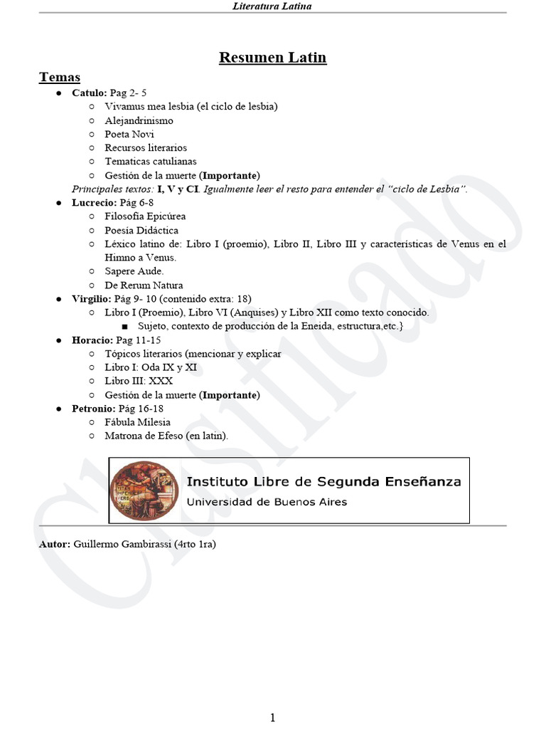 Resumen Latin | PDF | Horacio | Eneida