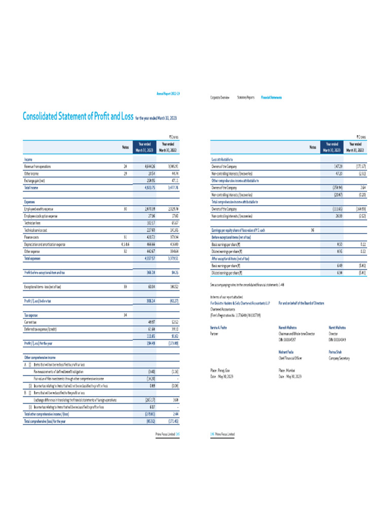 P&L Consolidated | PDF