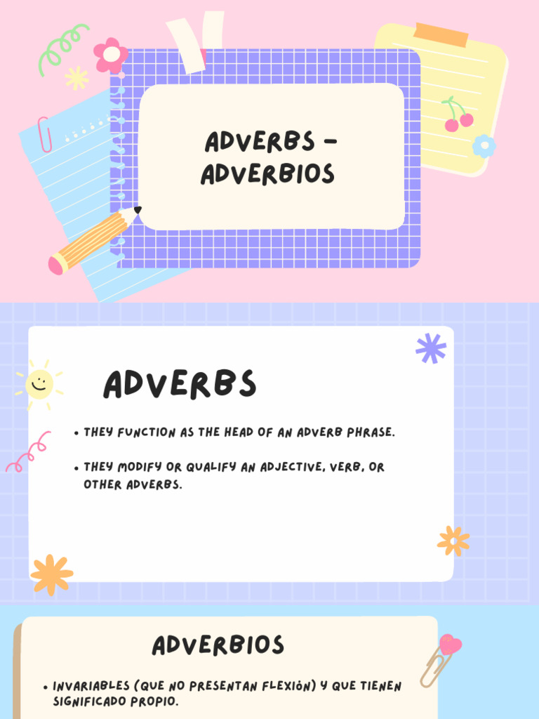 Adverbs - Adverbios | PDF | Adverbio | Mecánica del lenguaje