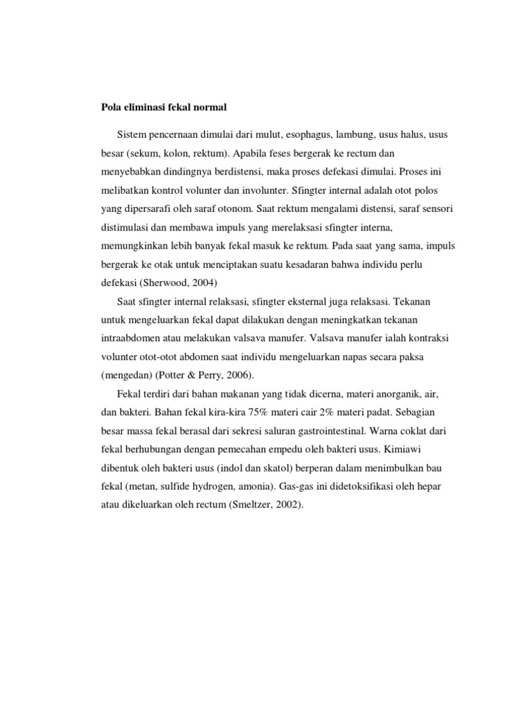 Proses Defekasi dan Komposisi Fekal | PDF
