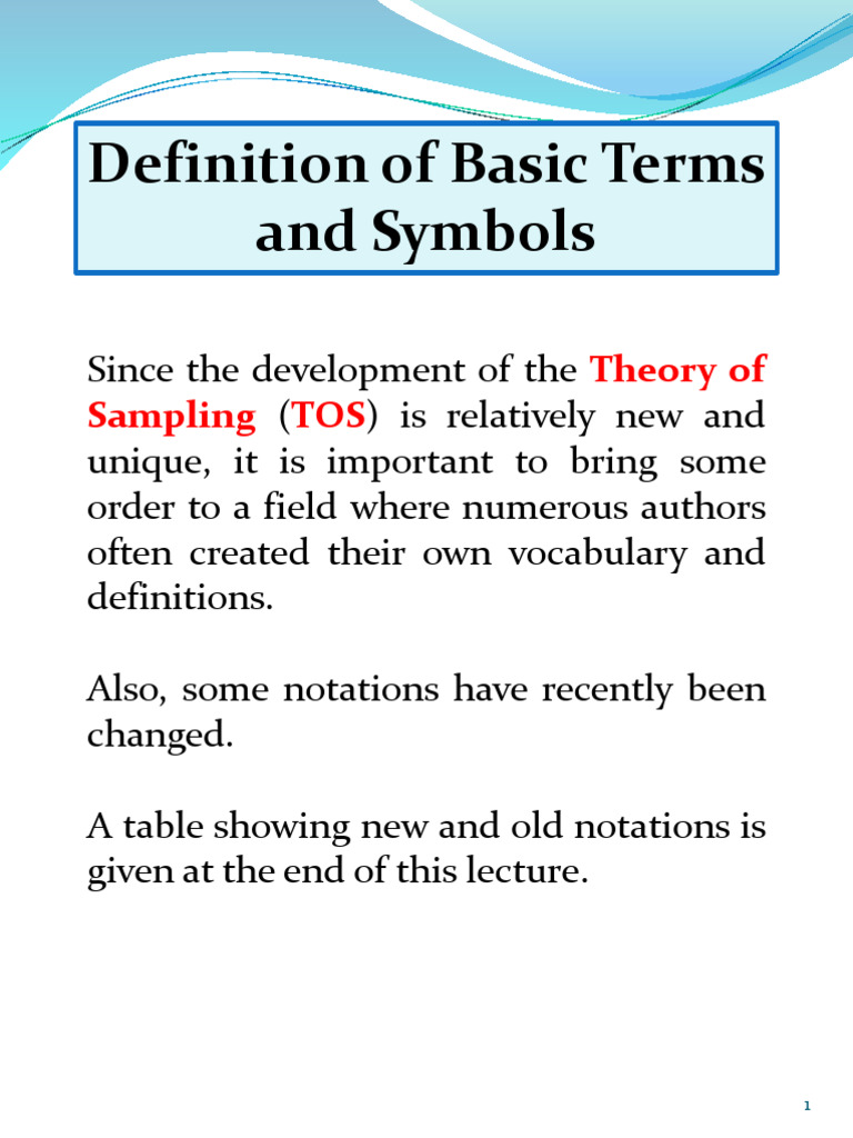 2 Definition of Basic Terms and Symbols | PDF | Sampling (Statistics ...