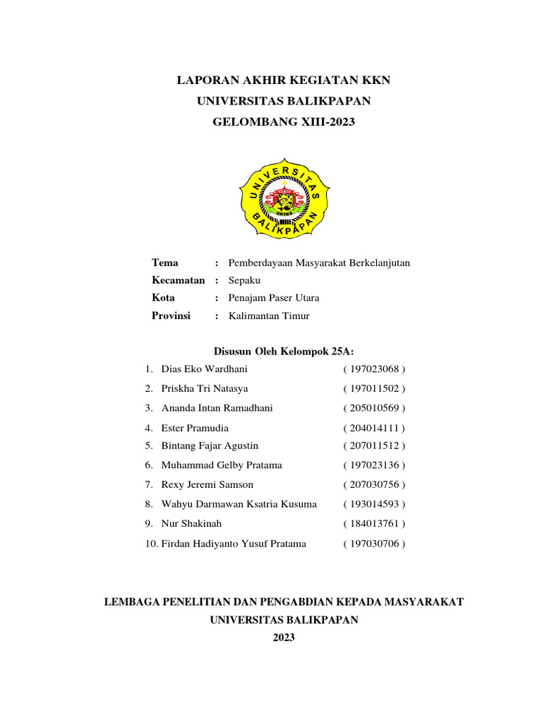 Laporan KKN 25A Fix | PDF