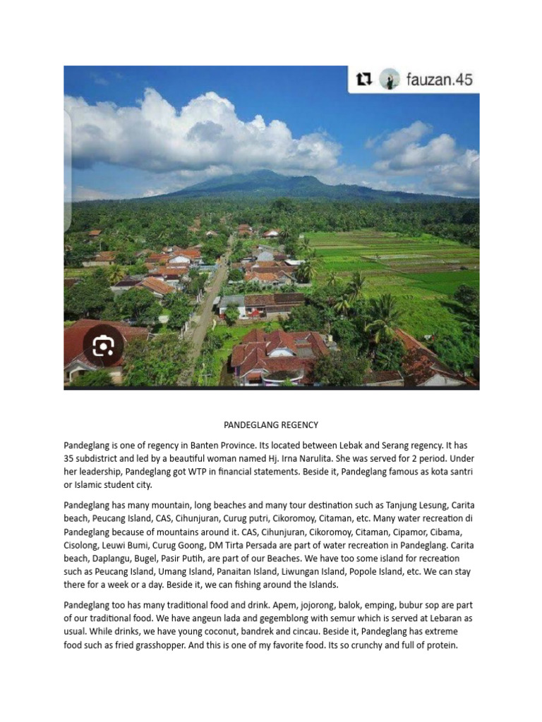 Pandeglang Regency: Attractions & Culture | PDF