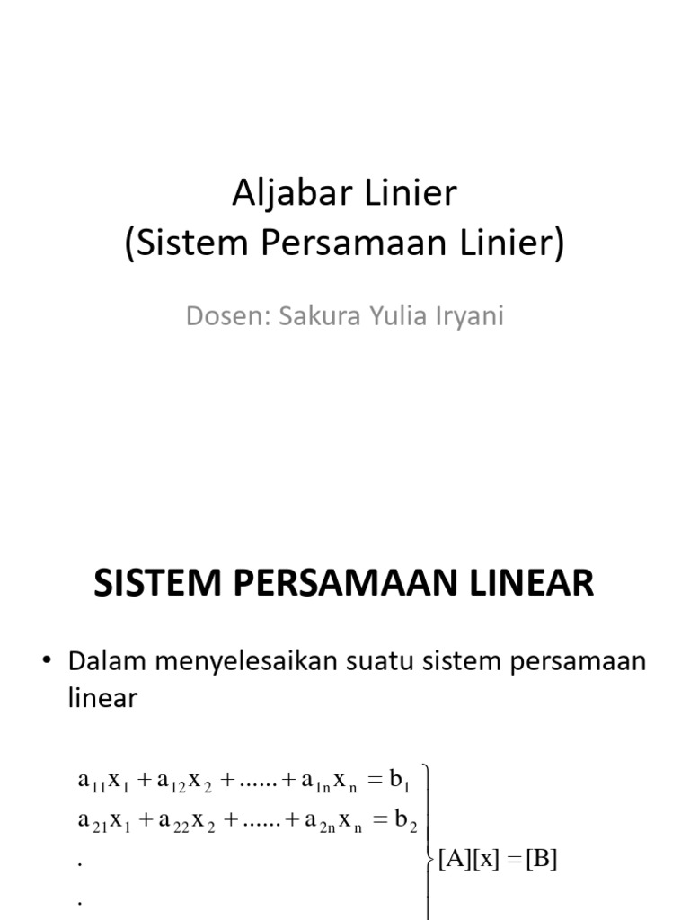 Pertemuan 4 Aljabar Linier | PDF