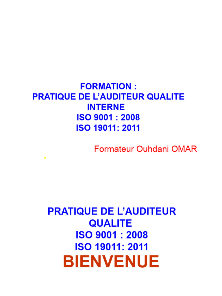 Audit Interne ISO9001 | PDF | Système de management de la qualité | Audit