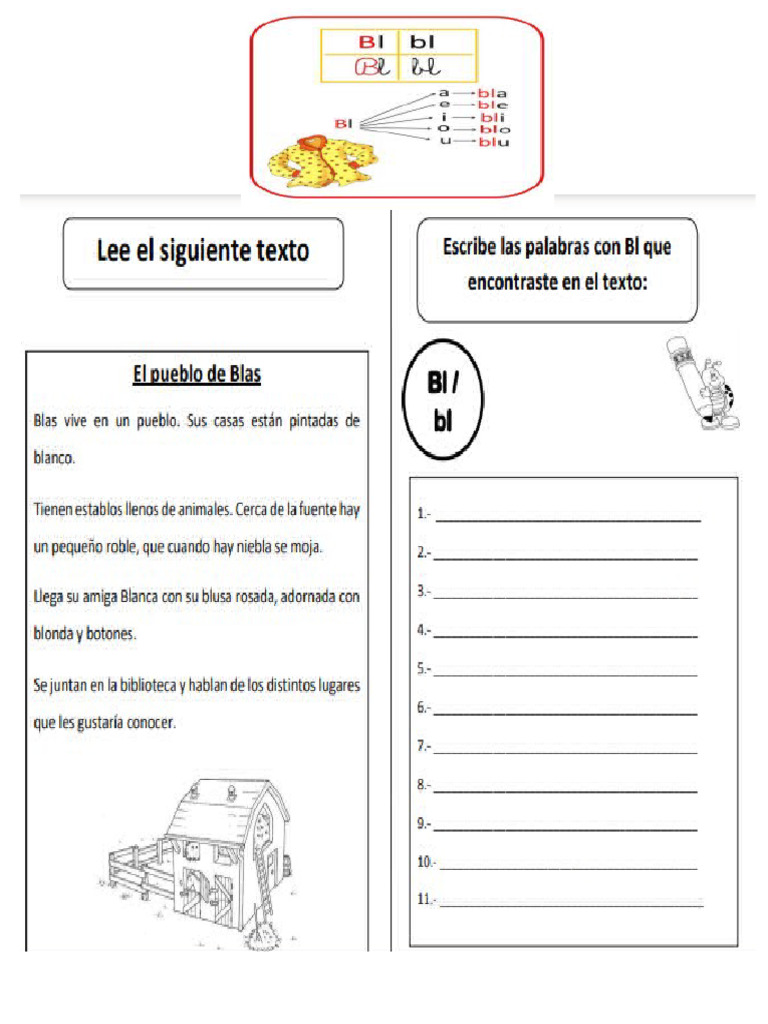 Grupo Consonántico BL | PDF