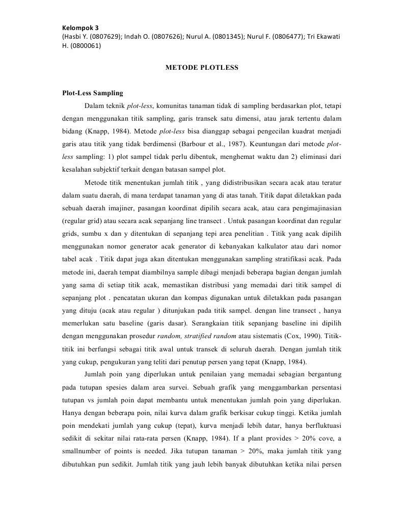 Metode Plotless | PDF