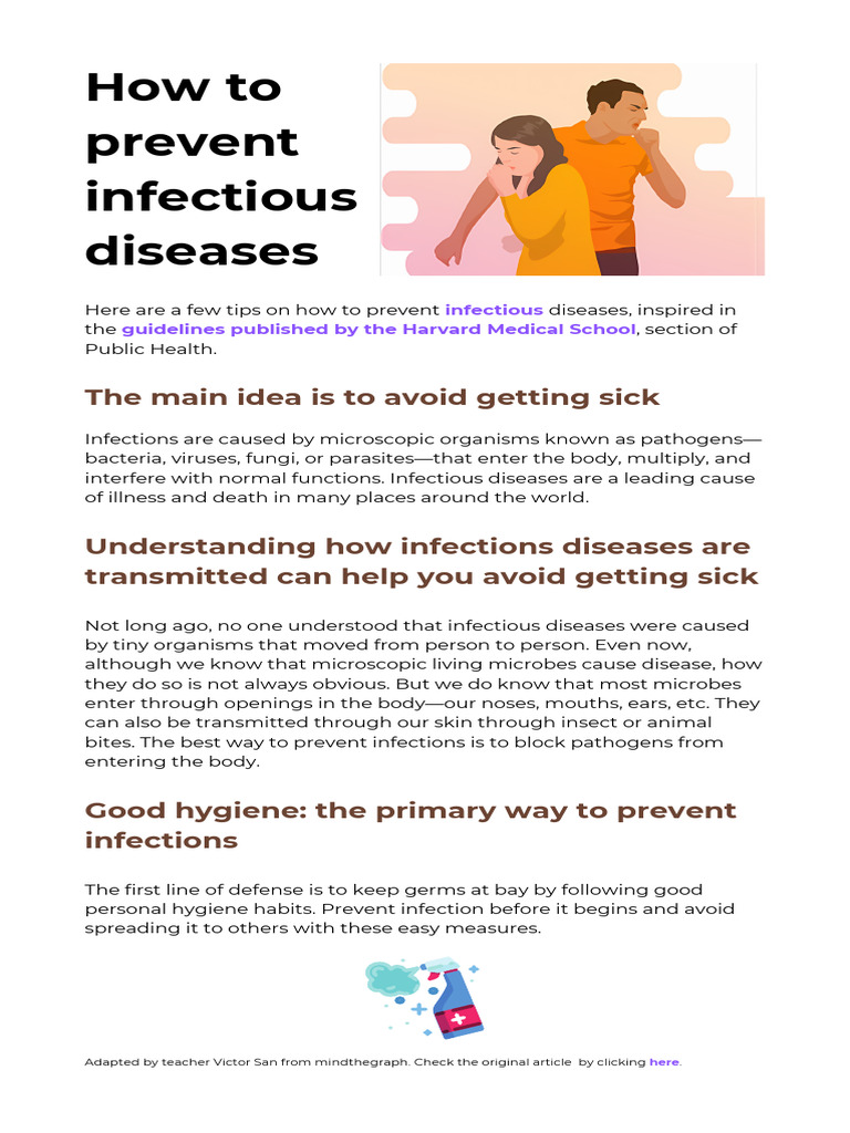 How to Prevent Infectious Diseases | Download Free PDF | Infection ...