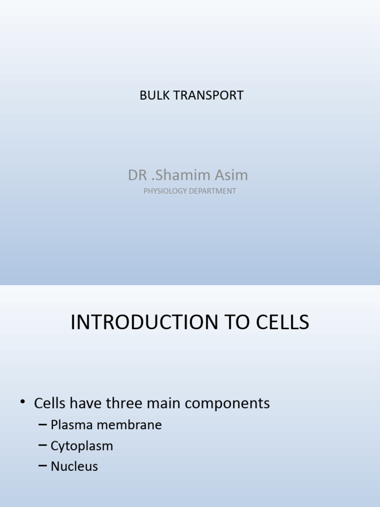 BULK TRANSPORT | PDF | Cell Membrane | Vesicle (Biology And Chemistry)