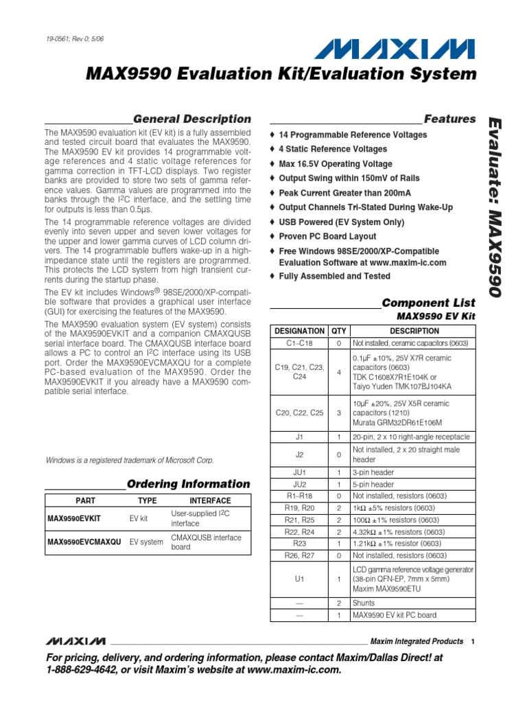 MAX9590 EV Max9590 Eval Kit Eval System | PDF | Usb | Device Driver