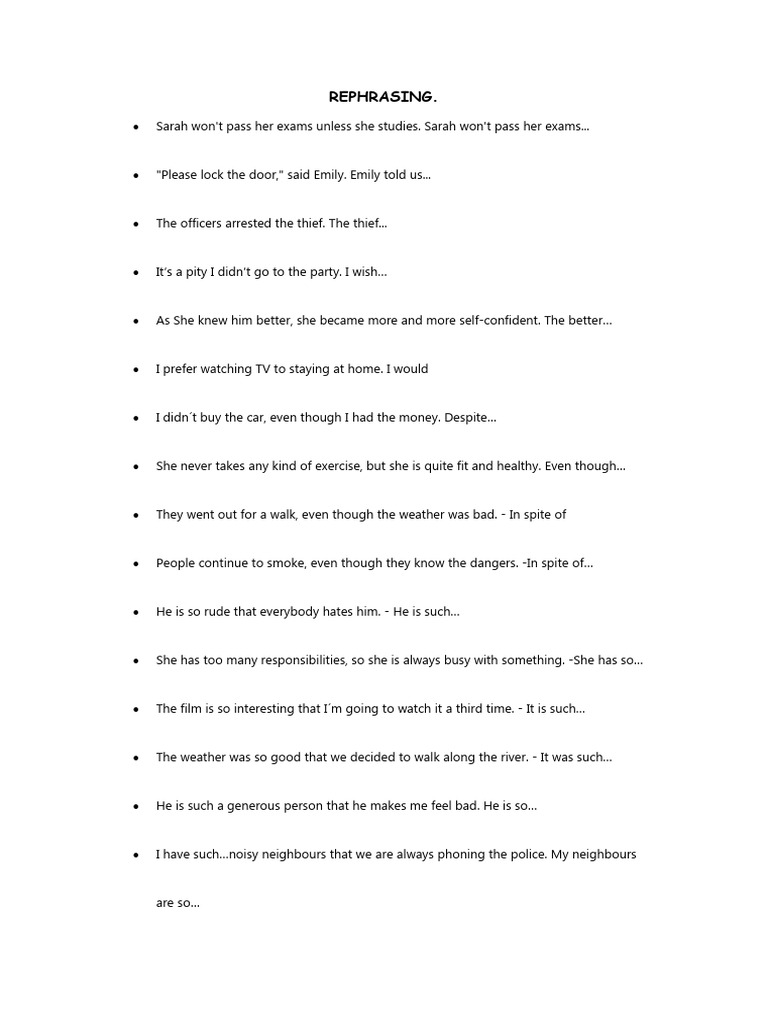 REPHRASING 3 | PDF