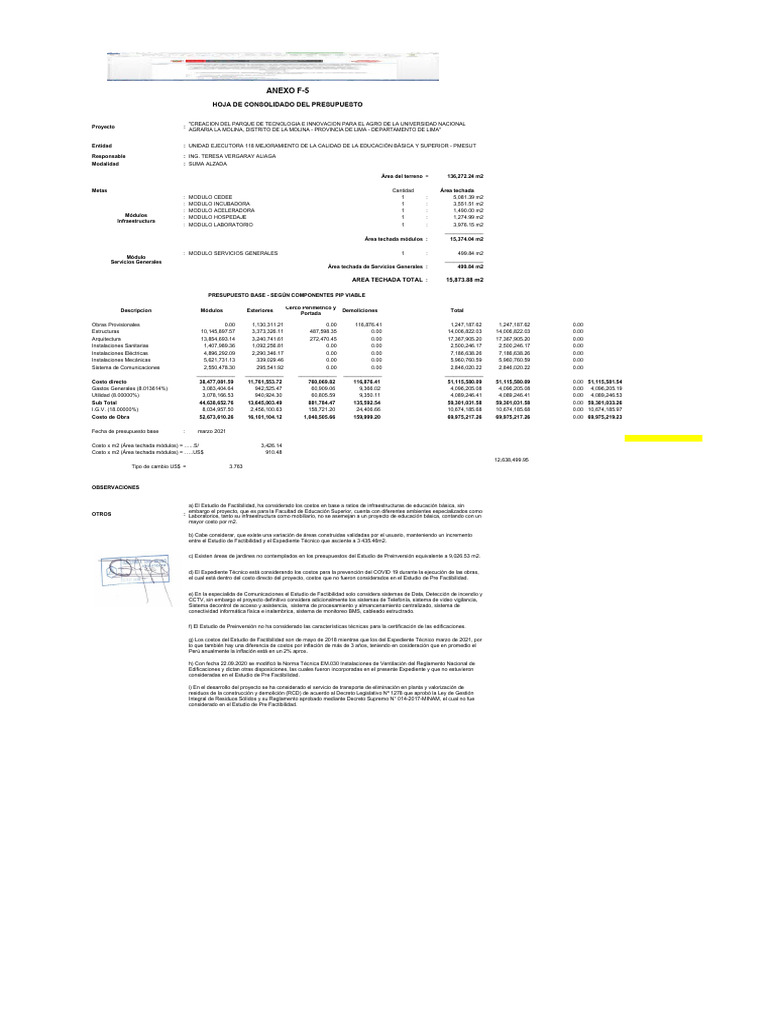 Formatos f5, f6, f7 La Molina | PDF | Economias