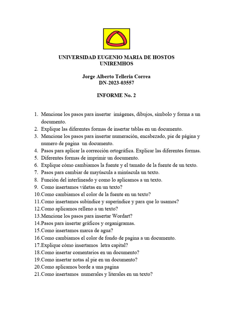 Informe No. 2. | PDF | Informática | Software