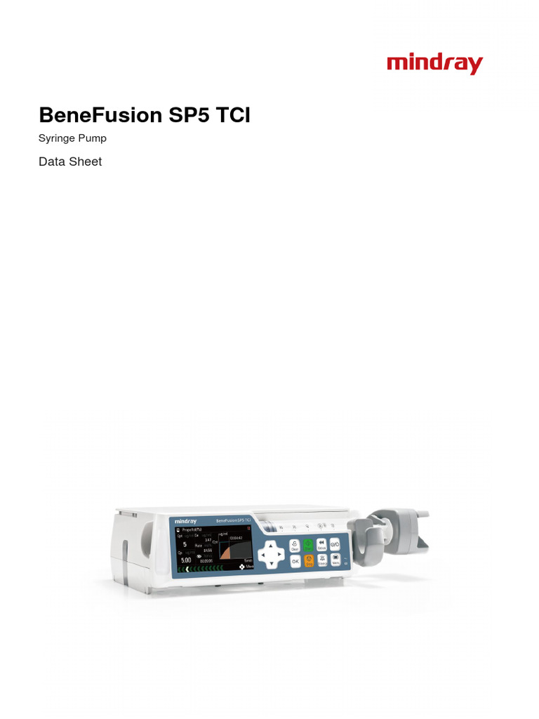 Mindray BeneFusion SP5 TCI Overview | PDF