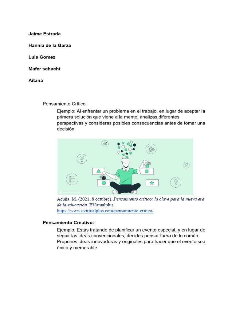 Habilidades Reto 3-2 | PDF | Pensamiento | Creatividad