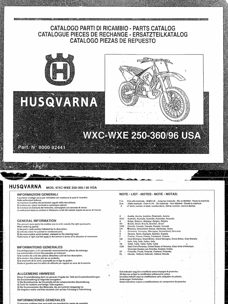 1996 WXC-WXE 250-360 Parts | PDF