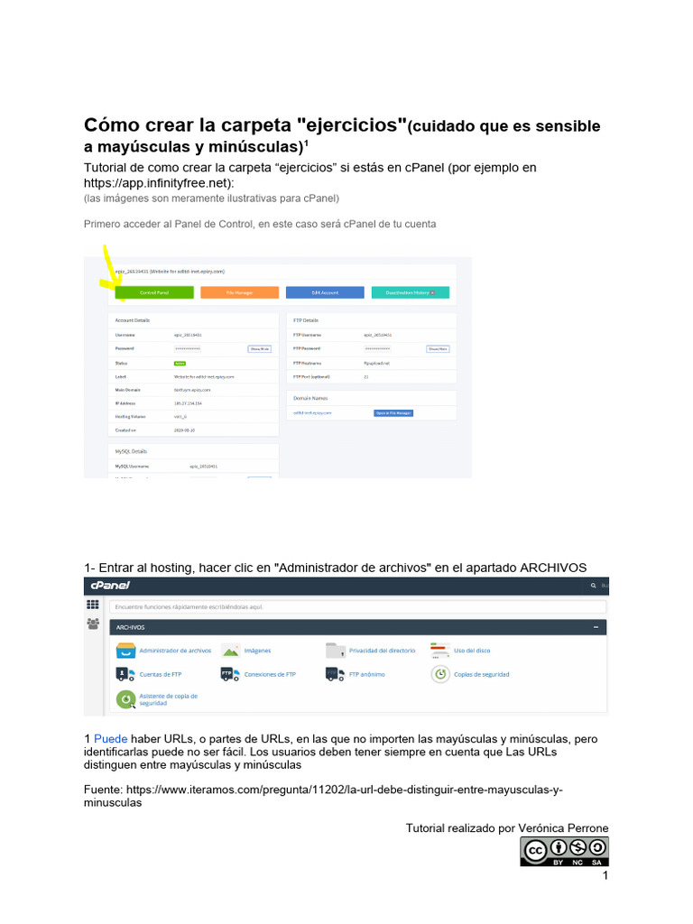 Cómo Crear La Carpeta Ejercicios en El Hosting | PDF | Archivo de ...