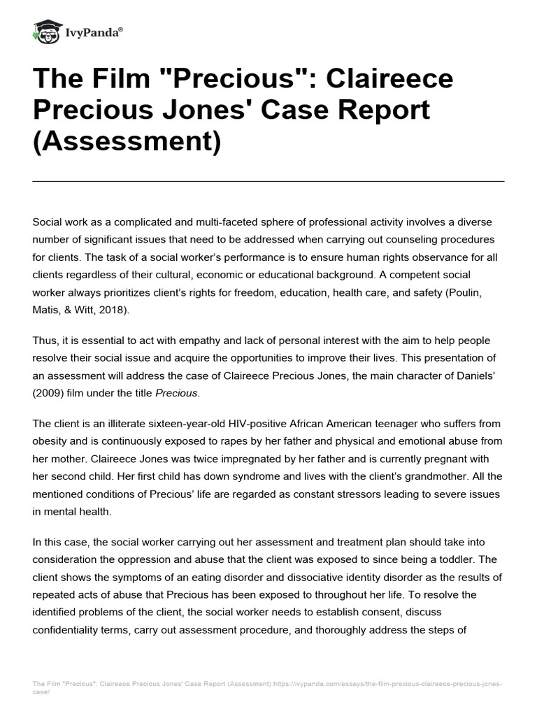 The Film Precious Claireece Precious Jones Case | PDF | Mental Disorder | Psychotherapy