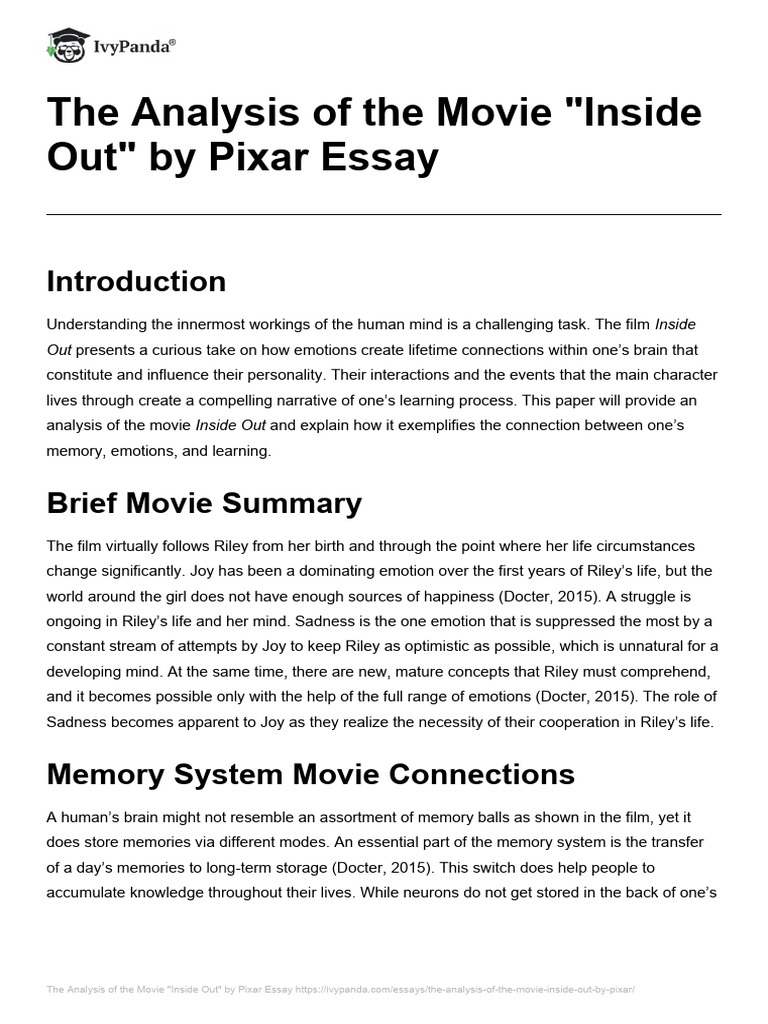The Analysis of The Movie Inside Out by Pixar | PDF | Memory ...